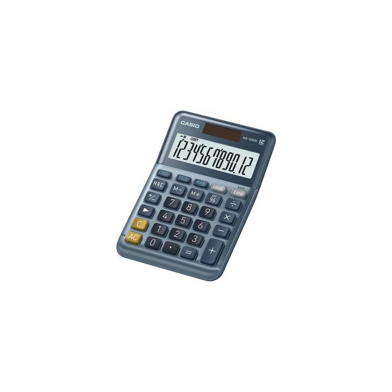 CASIO Calculatrice de bureau MS-120EM, 12 chiffres, argent