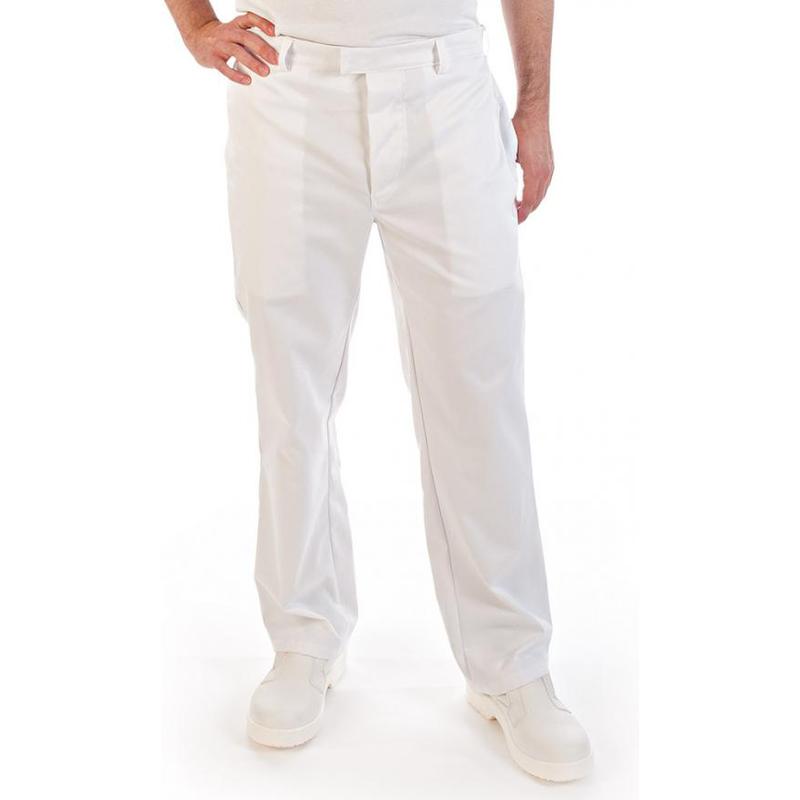 HYGOSTAR Pantalon agroalimentaire HACCP, M, blanc