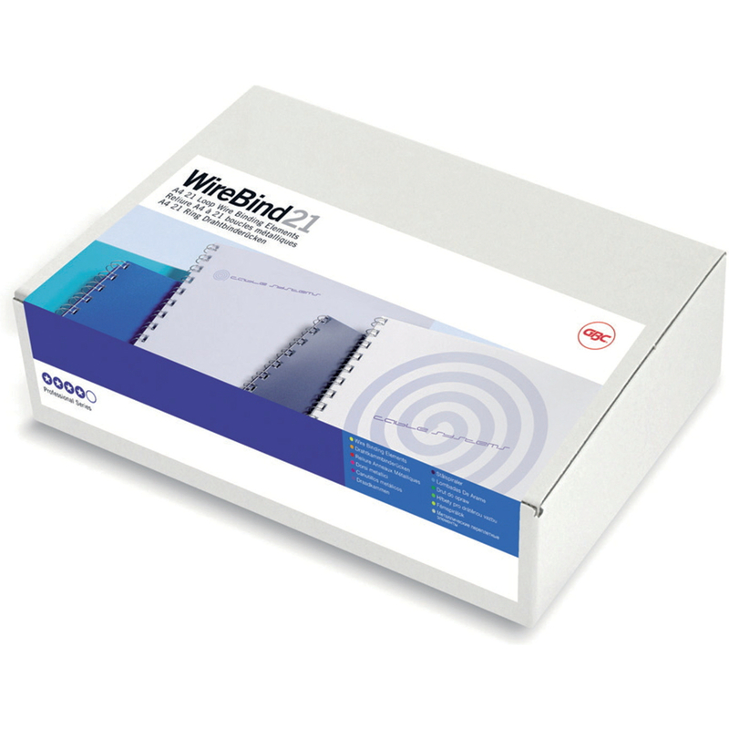 GBC Peigne à relier métal WireBind, A4, 21 boucles, 12 mm