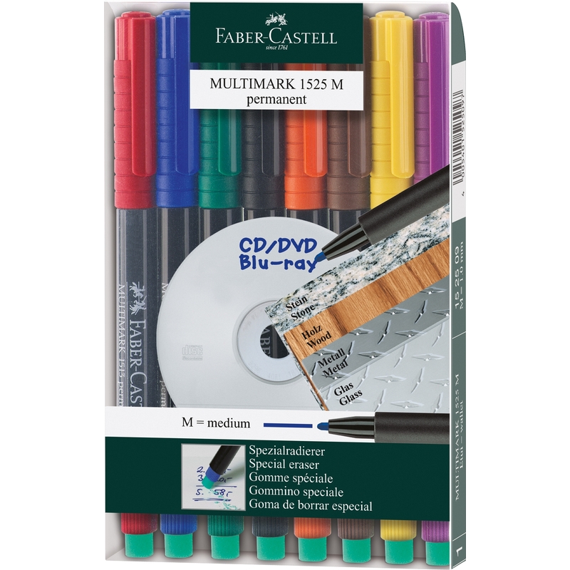 FABER-CASTELL Marqueur permanent MULTIMARK M, étui de 8