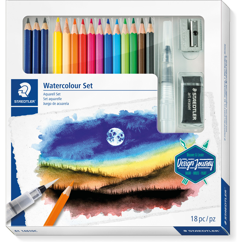 STAEDTLER Kit de dessin Watercolour Design Journey,18 pièces