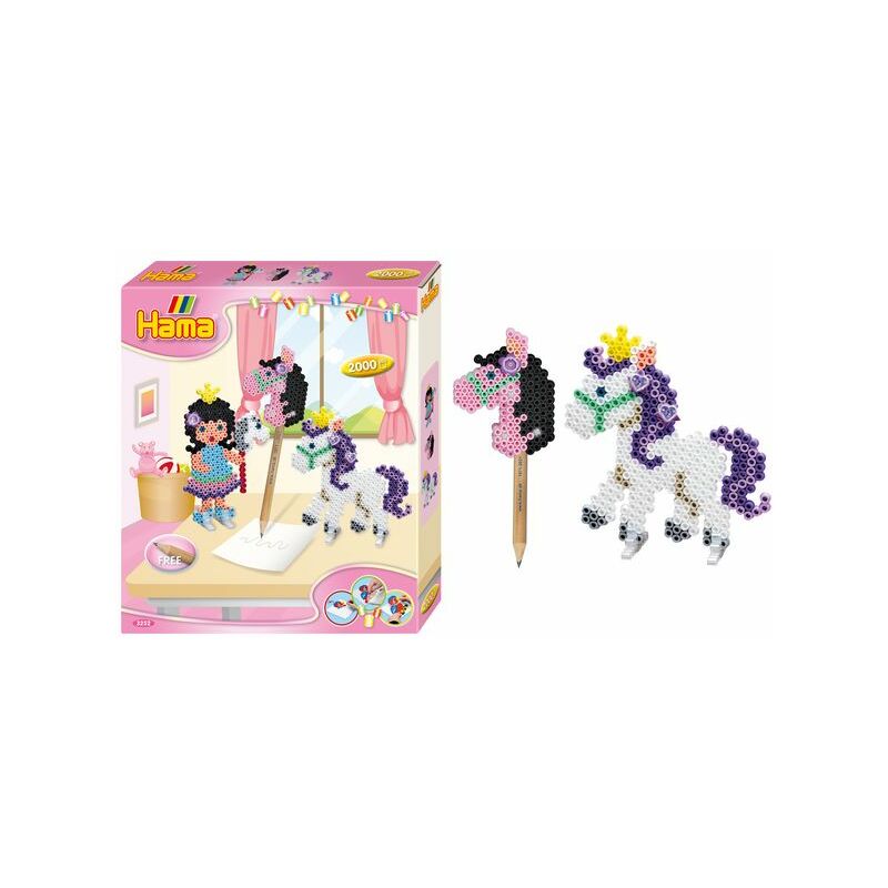 HAMA Perles à repasser midi "Les poneys", coffret cadeau