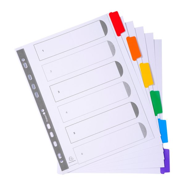 EXACOMPTA Intercalaires en carton, A4 Maxi, 6 touches