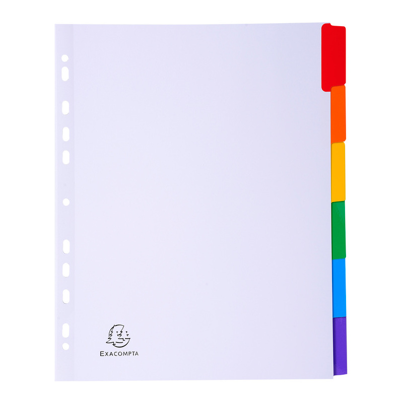 EXACOMPTA Intercalaires en carton, A4 Maxi, 6 touches