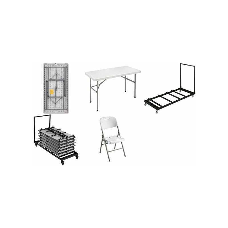 SODEMATUB Table pliante YCZ-122 en plastique, gris clair