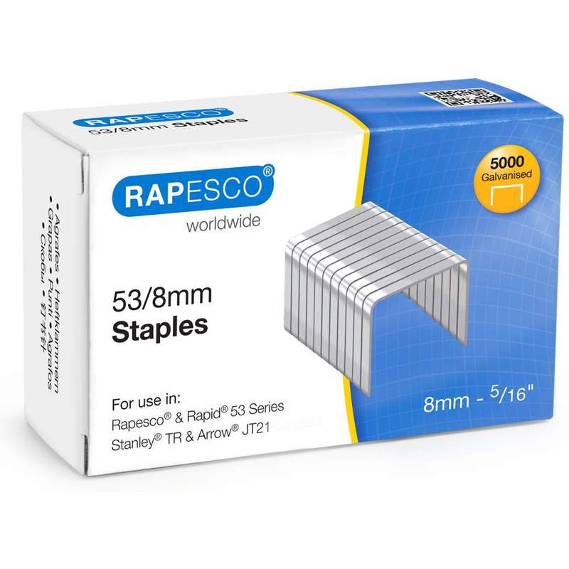 RAPESCO Agrafe Optima 53/8, 5.000 pièces, galvanisé