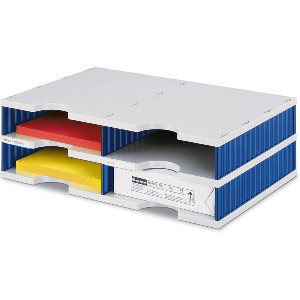styro Module de base styrodoc duo 4 compartiments, bleu/gris